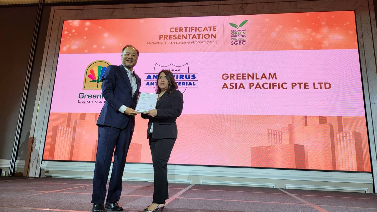 Greenlam awarded top sustainability certification in Singapore