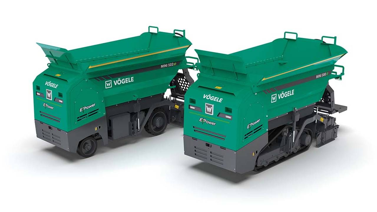 Vögele’s first electric compact paver, Hamm electric tandem roller for ...